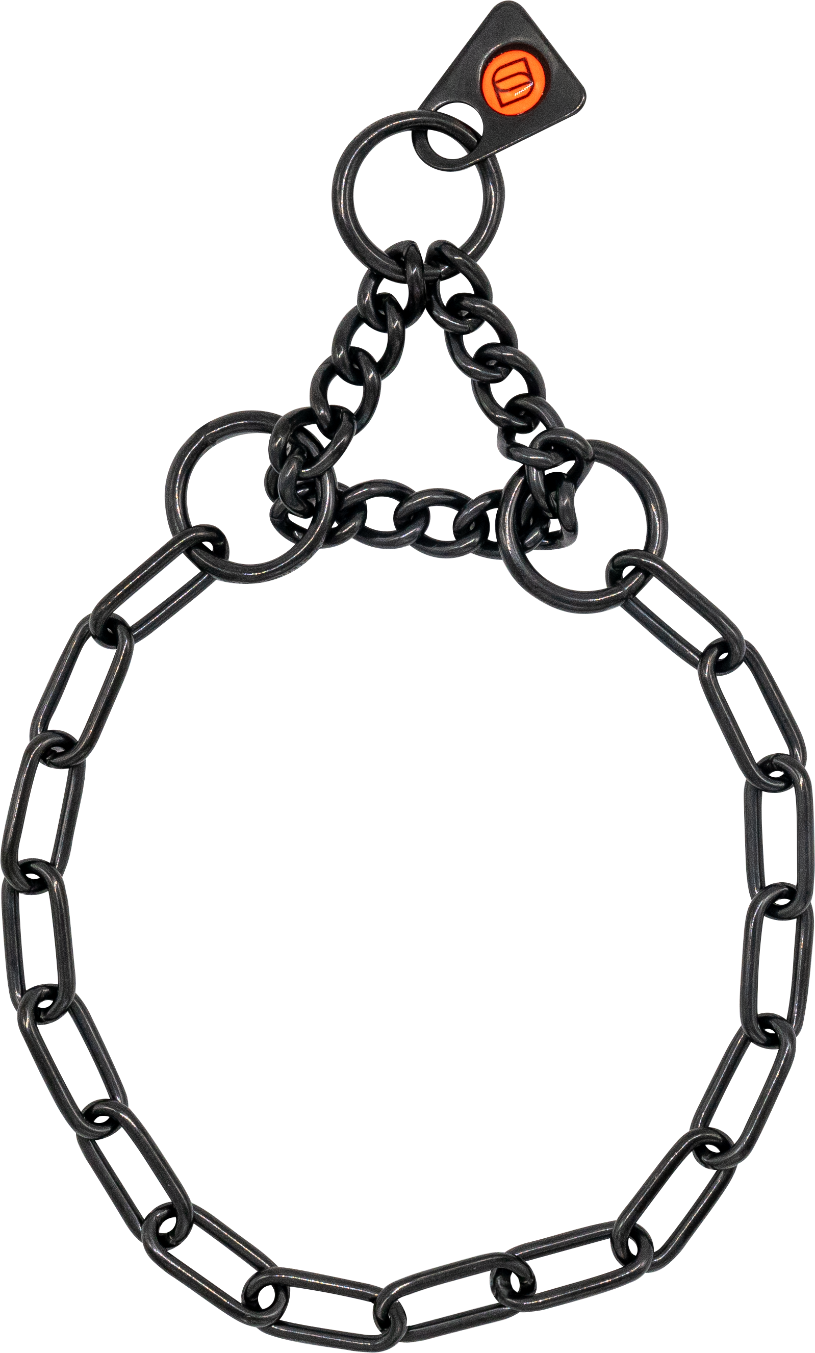Long Link Chain Collar with Assembly Chain - Stainless Steel Black, 2.