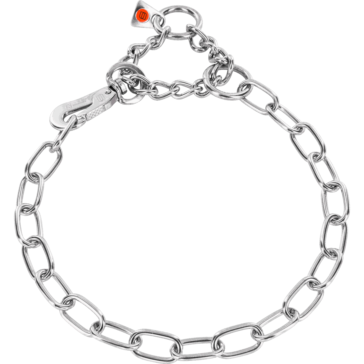 Adjustable Medium Link Chain Collar - Stainless Steel, 3.0mm Wire Gaug